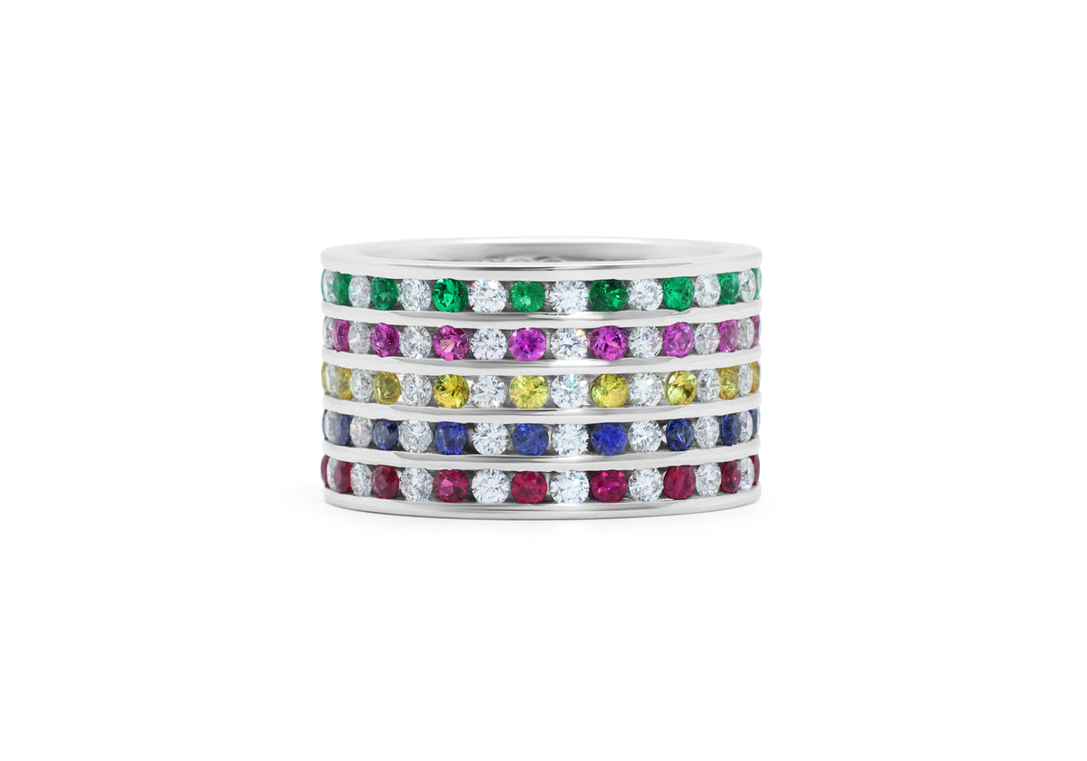 LGBTQ ring | 18K gold and gemstones | Flamme en rose – Flamme en Rose